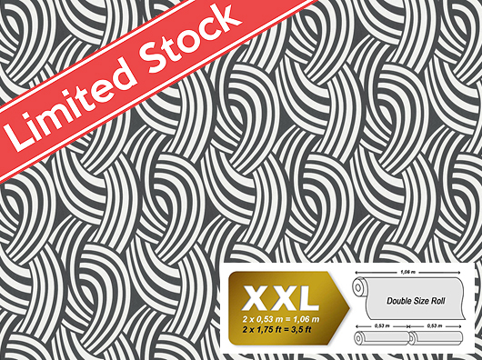 Interlocking Wave/Swirl Pattern, Double Width Roll – Wallpaper John's