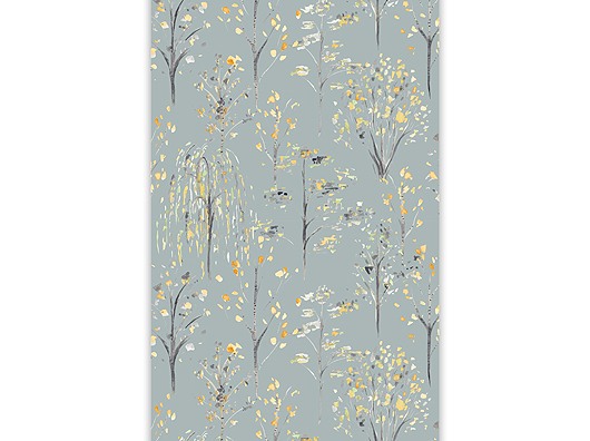 Calming Trees, Hand Painted Look Design – Wallpaper John's