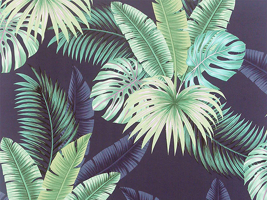 Modern Tropical Feature Wallpaper (Navy) – Wallpaper John’s